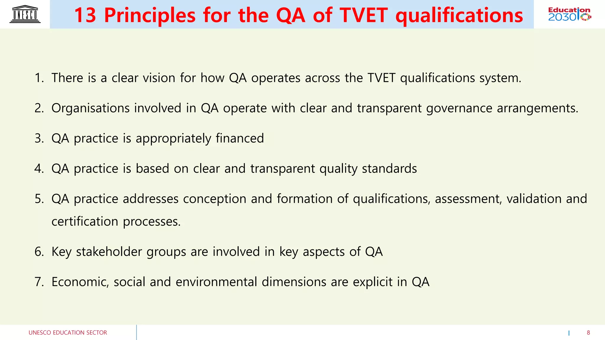 The AP Regional initiative on QA of TVET Qualifications in the context ...