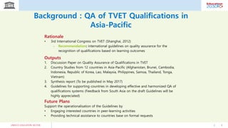 The AP Regional initiative on QA of TVET Qualifications in the context ...