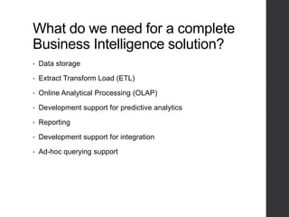 A Complete BI Solution in About an Hour! | PPT