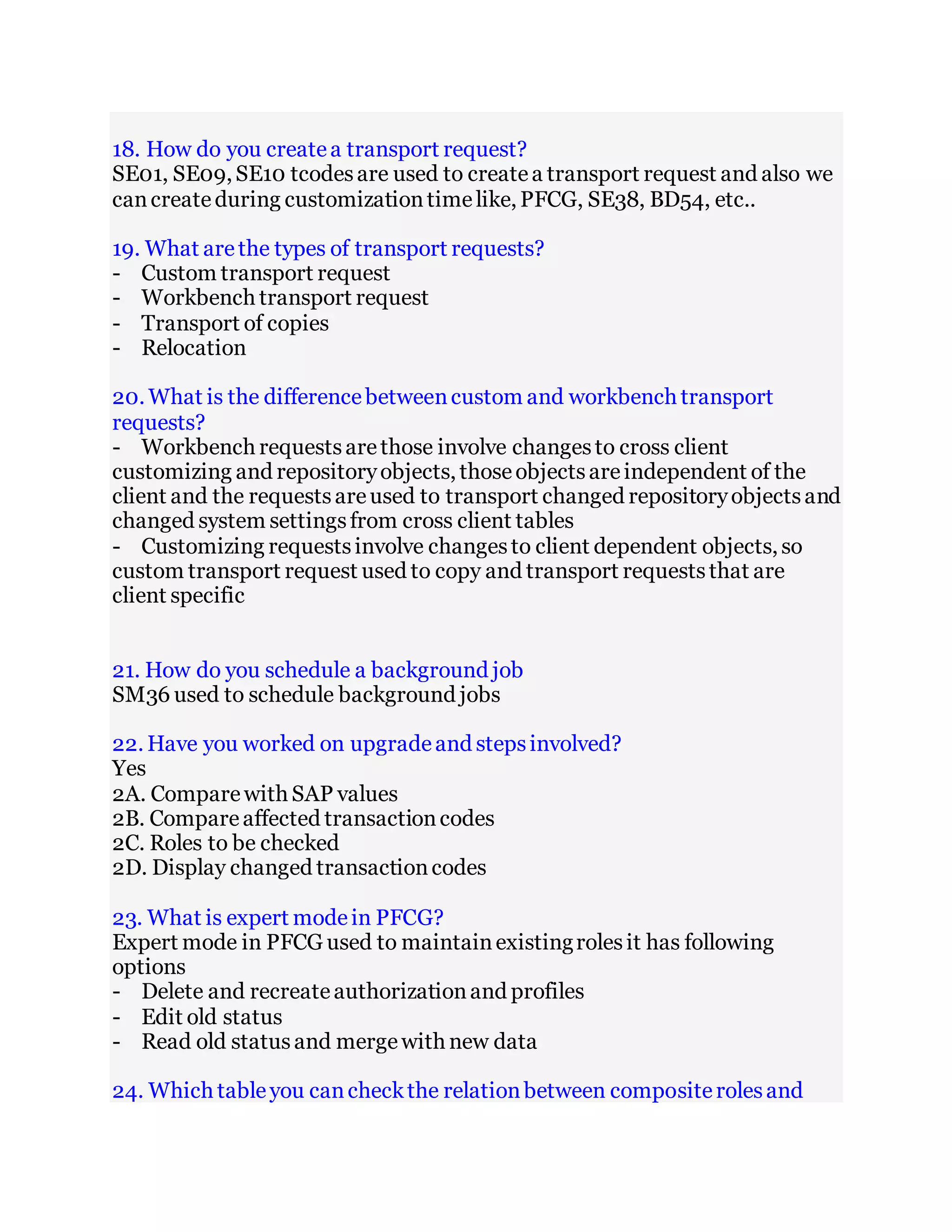 SAP Security interview questions | PDF