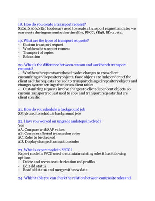 SAP Security interview questions | PDF