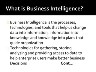 Business intelligence an introduction | PPTX | Computer Software and ...