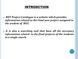 Biit project catalogue (3) | PPT