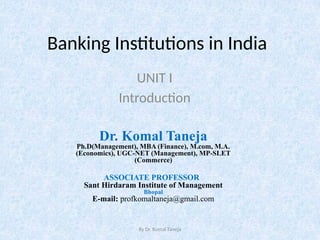 Introduction - Banking Institutions in India | PPT