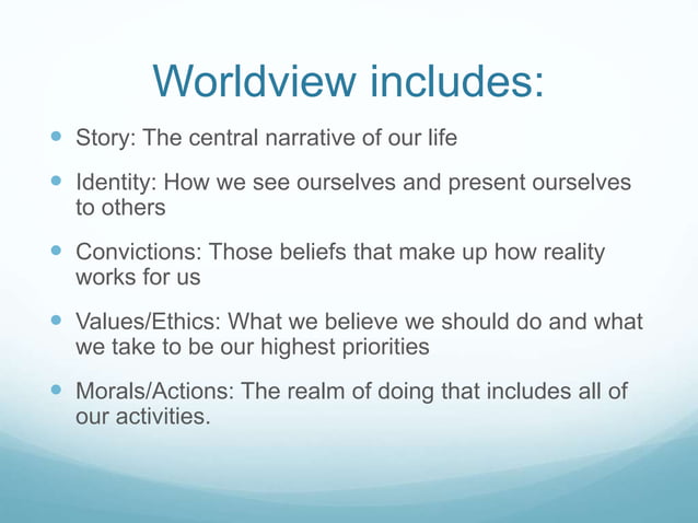 World view presentation deb cook | PPT