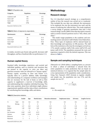 Human Resource Management Practices and Performance of Tertiary ...
