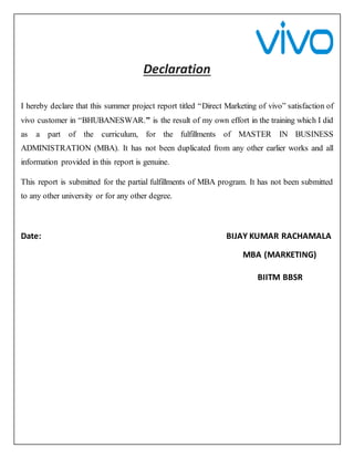 VIJAY KUMAR SIP ON VIVO | DOCX