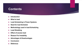 Seminar on load scheduling and load shedding | PPTX