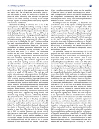 Impact of audit failures and internal control on performance of public ...