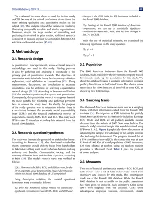 Corporate social responsibility and corporate performance in US ...