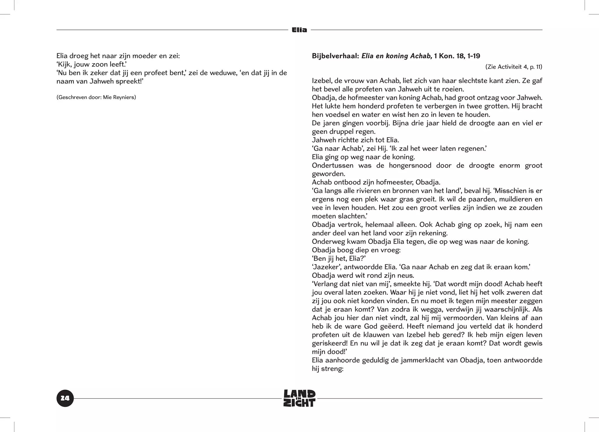Bijbelverhaal Elia in Sarefat | PDF