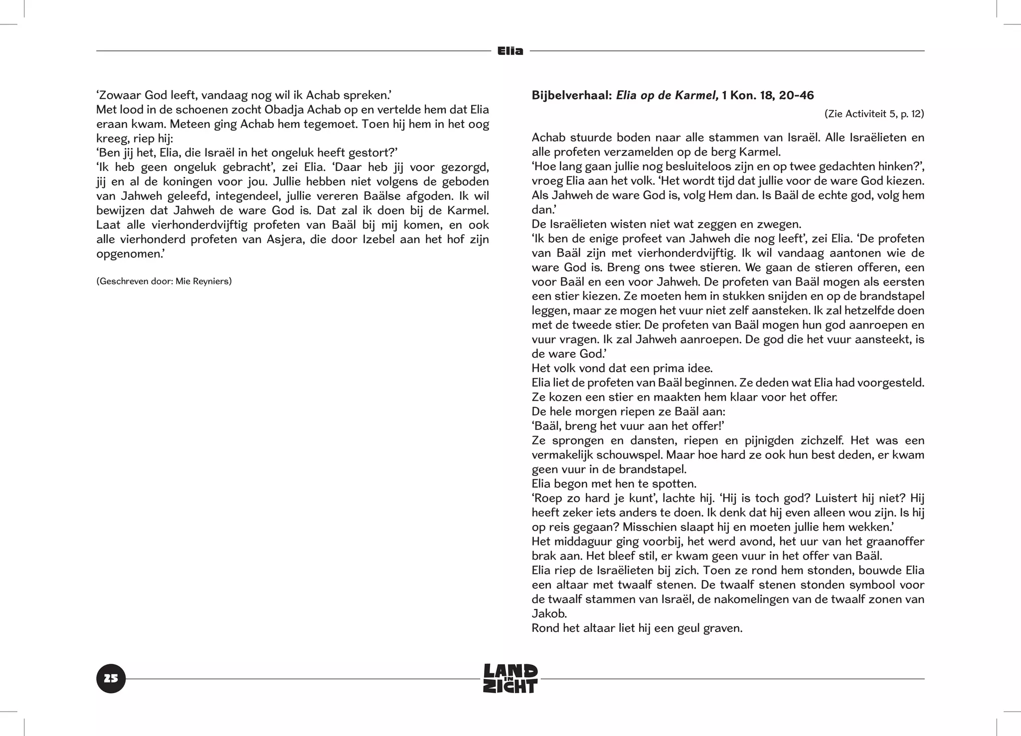Bijbelverhaal Elia op de karmel | PDF