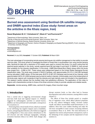 Burned area assessment using Sentinel-2A satellite imagery and DNBR ...
