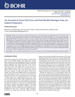 An Account of Areca Nut Uses and Oral Health Damages from An Indian Perspective | PDF | Illegal ...