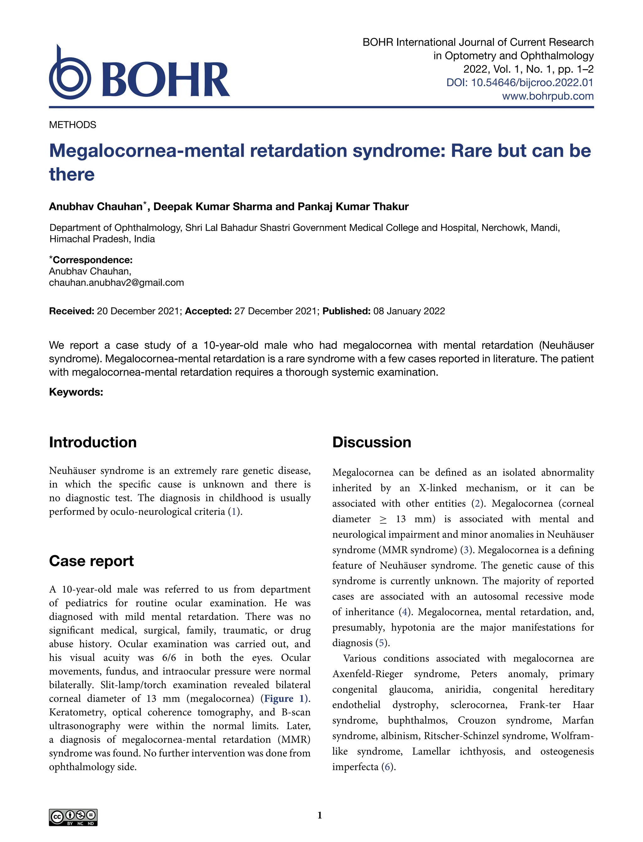 Megalocornea-mental retardation syndrome: Rare but can be there | PDF ...
