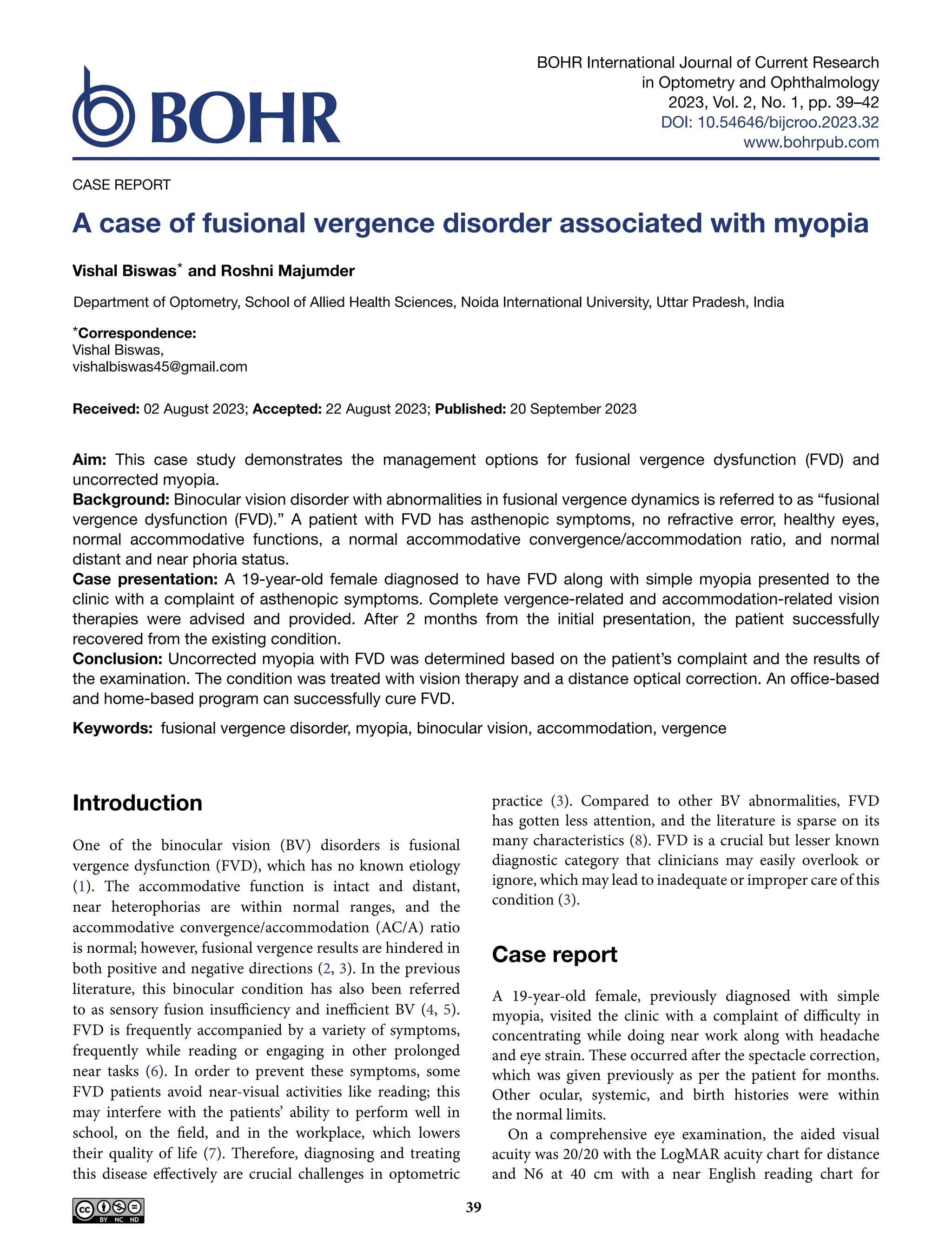 A case of fusional vergence disorder associated with myopia | PDF