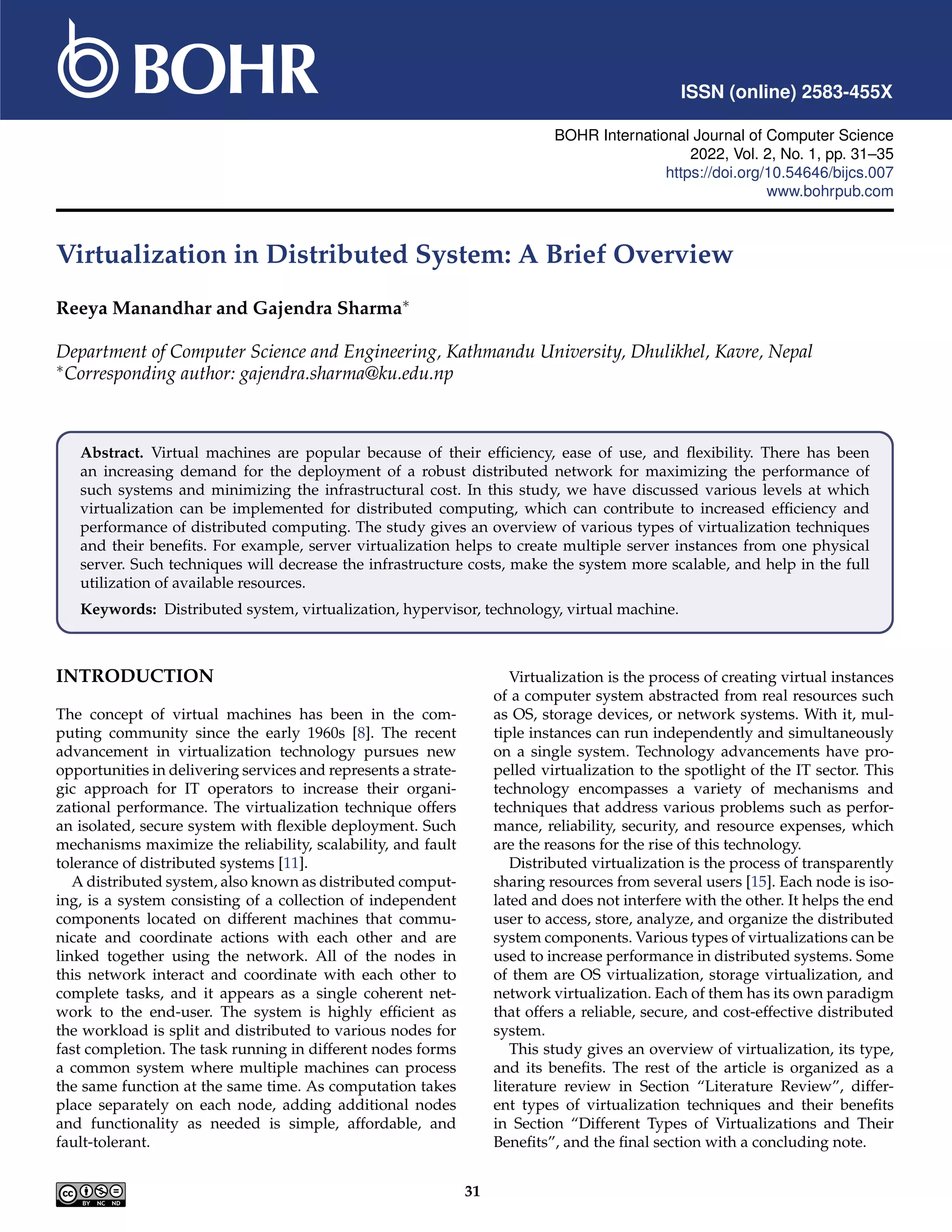 Virtualization in Distributed System: A Brief Overview | PDF