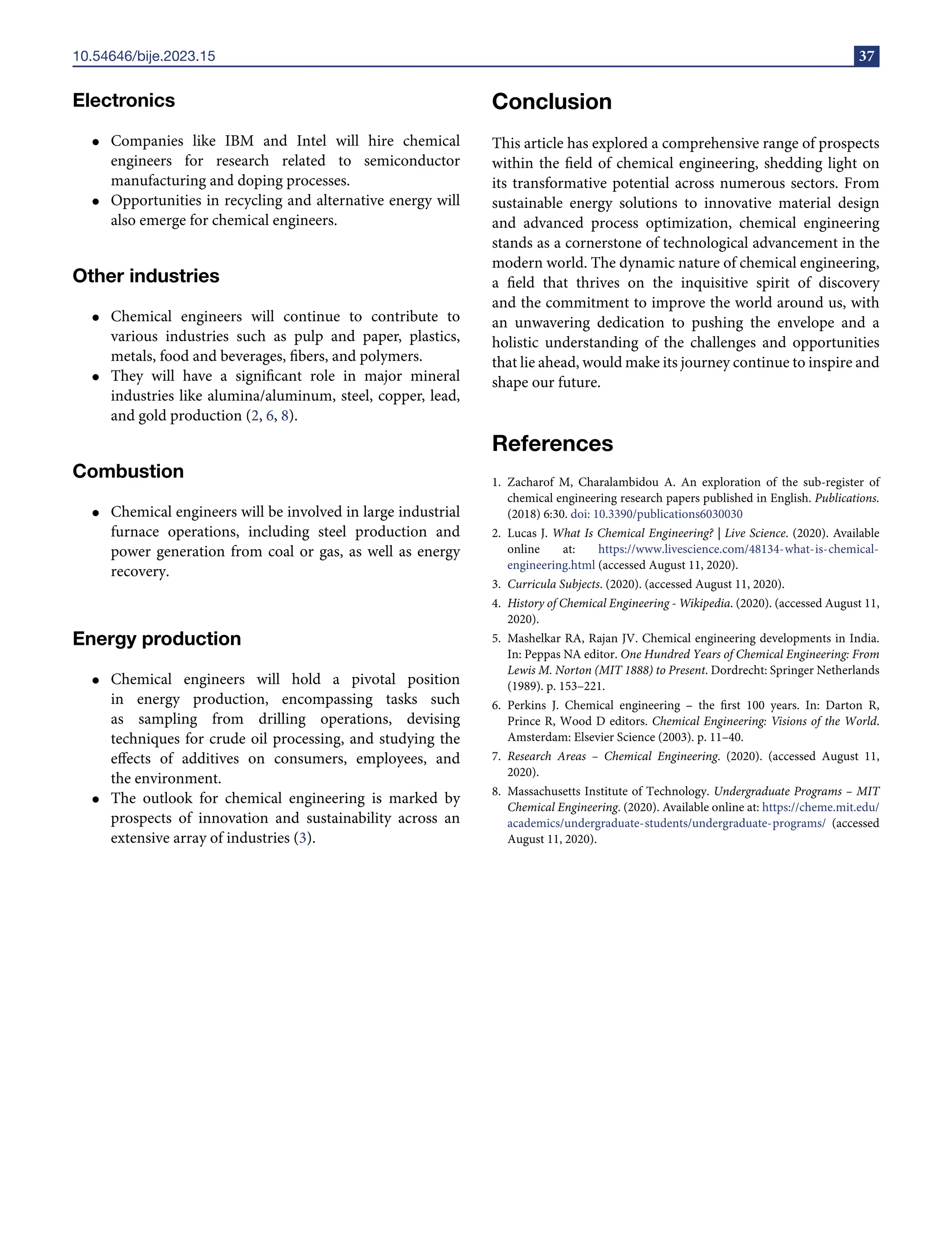 Prospectus of chemical engineering review | PDF