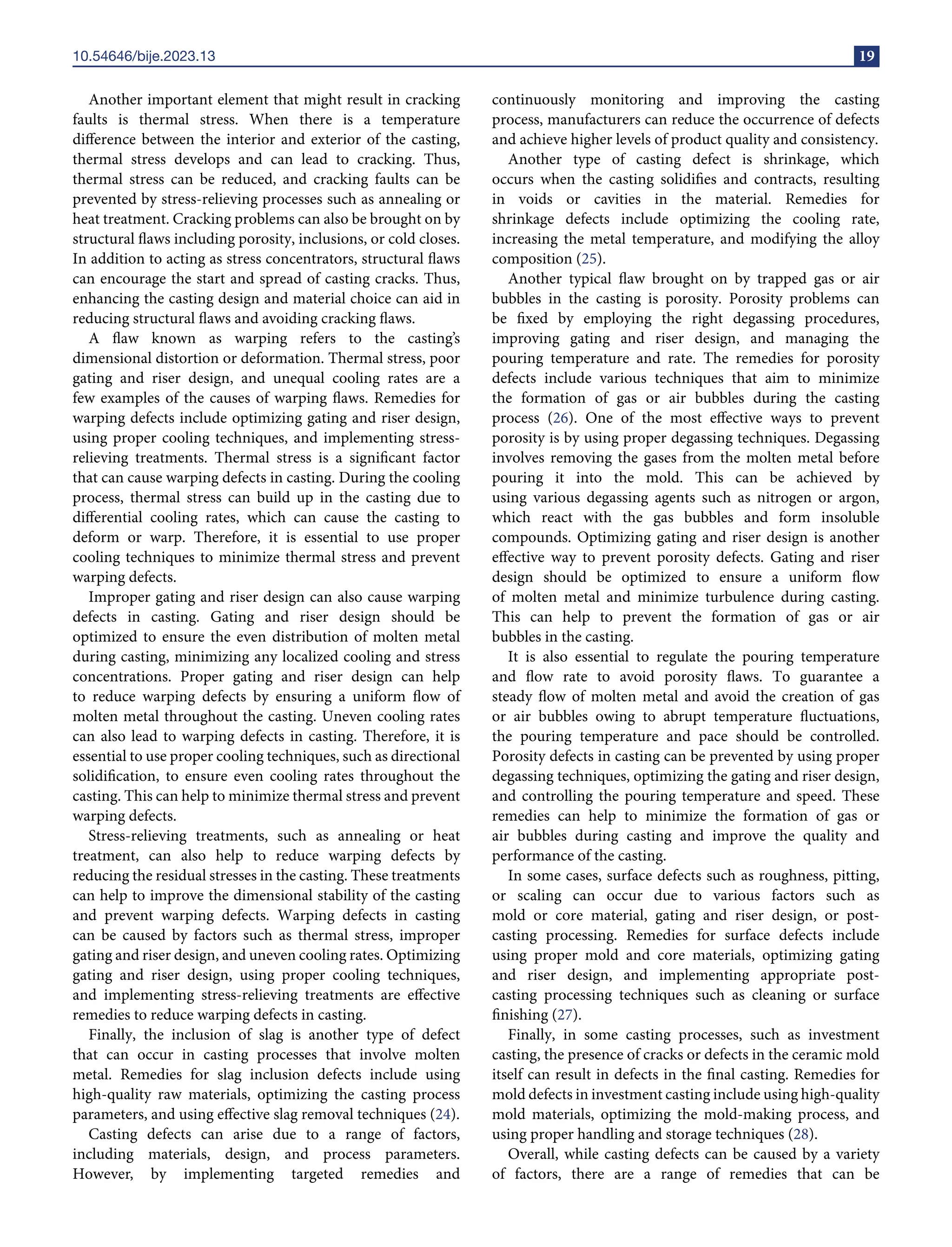 Investigating the causes and remedies for porosity defects in the ...