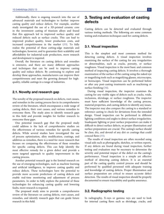 Investigating the causes and remedies for porosity defects in the ...