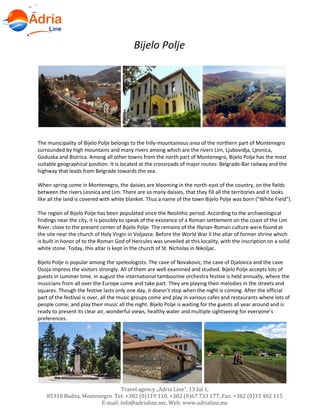 Bijelo Polje and Pljevlja - Montenegro | PDF