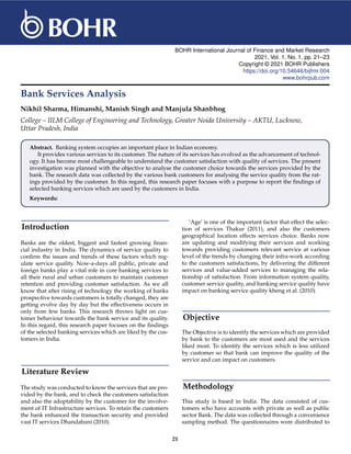 Bank Services Analysis | PDF