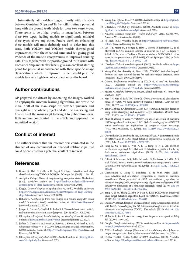 Object detection and ship classification using YOLO and Amazon Rekognition | PDF