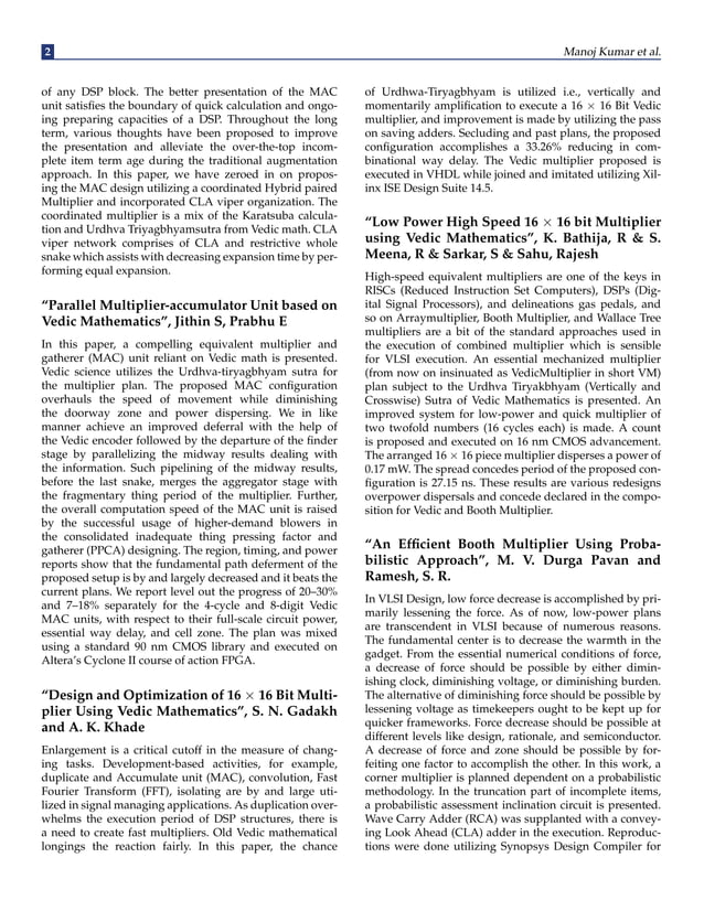 An Efficient Design of 16 Bit MAC Unit using Vedic Mathematics | PDF | Computer Software and ...