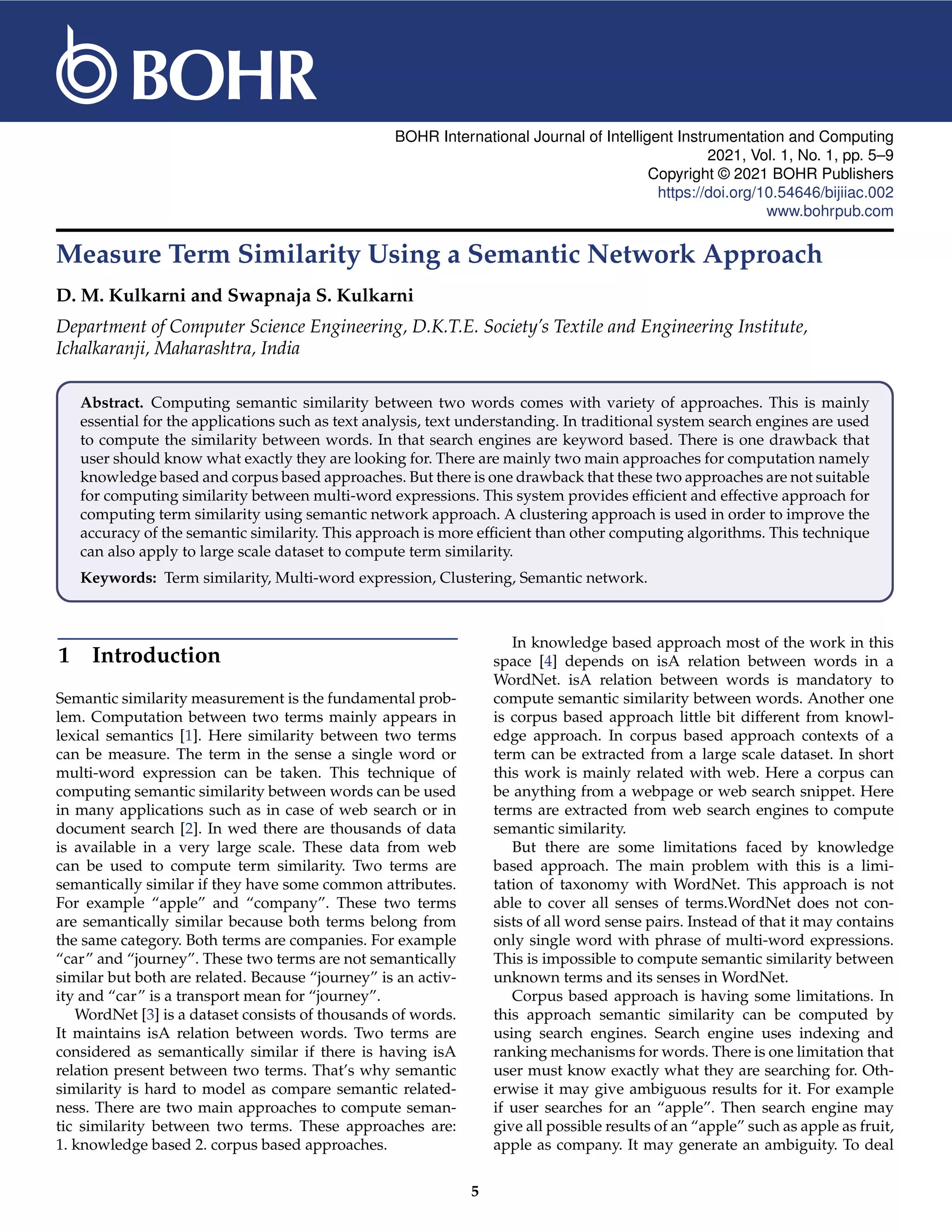 Measure Term Similarity Using a Semantic Network Approach | PDF