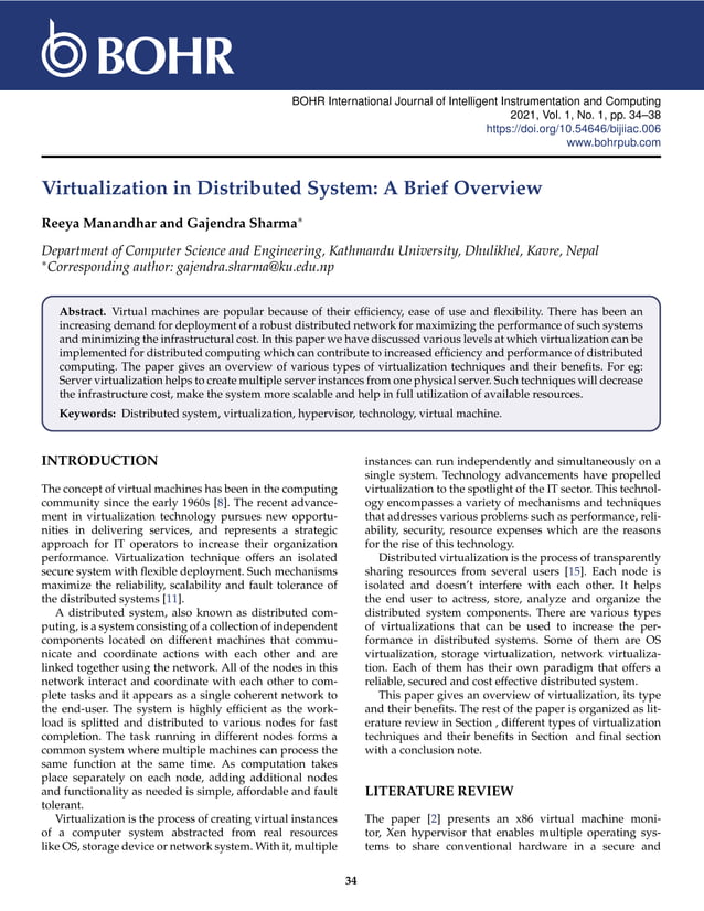 Virtualization in Distributed System: A Brief Overview | PDF | Operating Systems | Computer ...