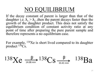 Radioactive decay, kinetics and equilibrium | PPTX