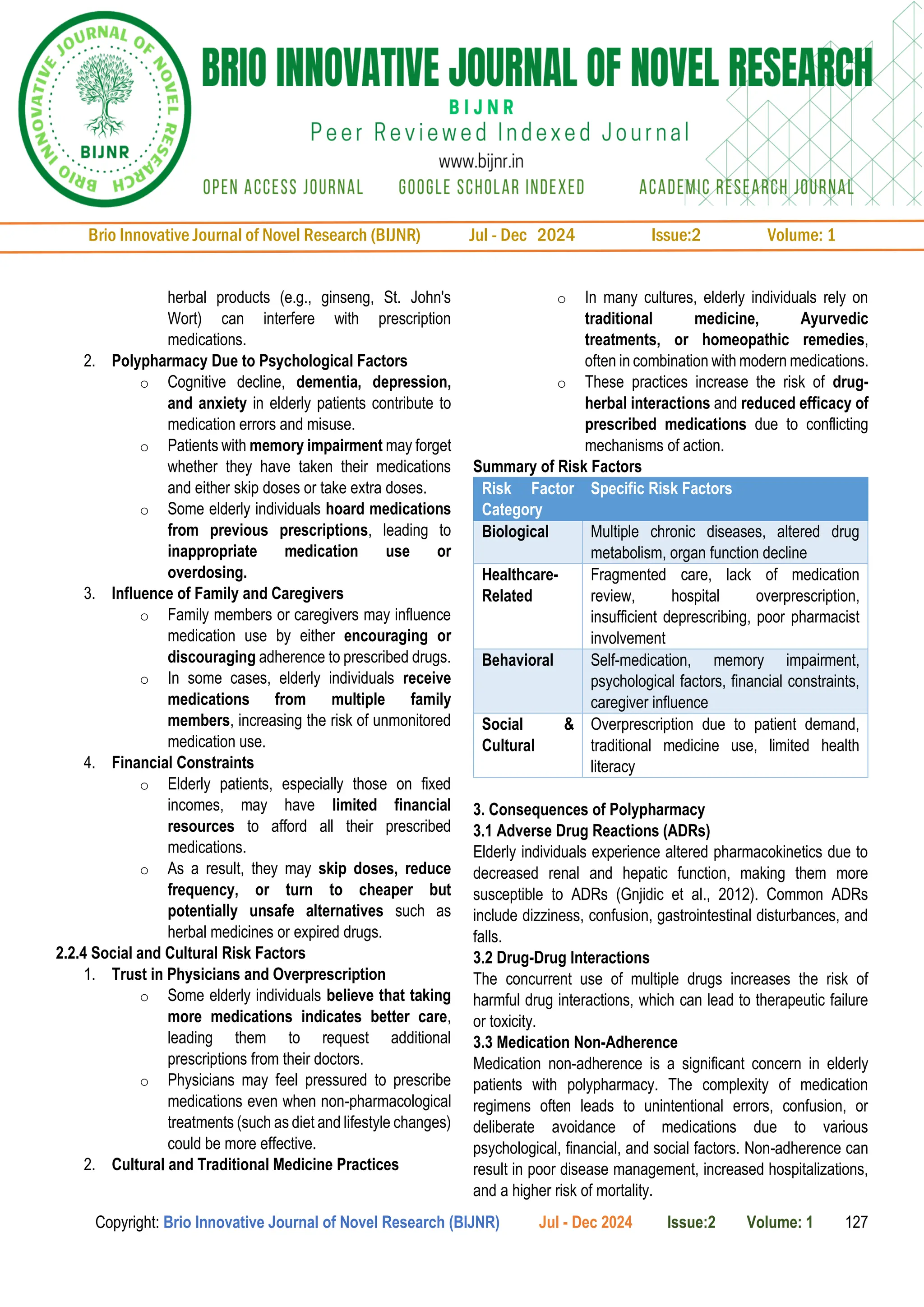“Polypharmacy in the Elderly: Nursing Aspects” | PDF
