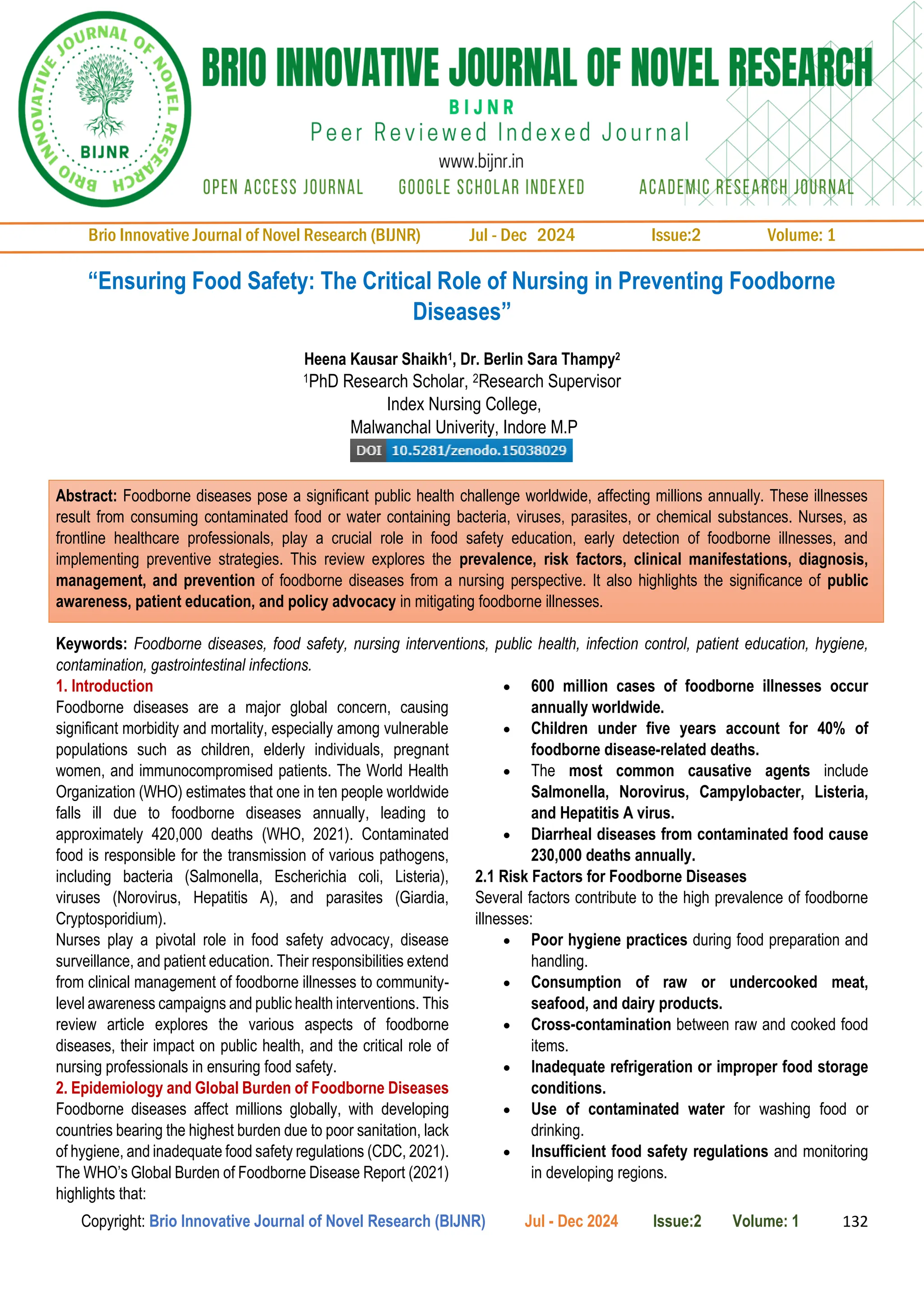 “Ensuring Food Safety: The Critical Role of Nursing in Preventing ...