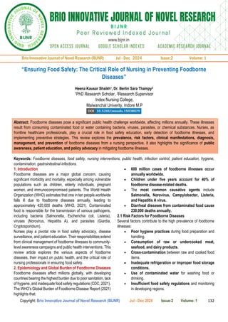 “Ensuring Food Safety: The Critical Role of Nursing in Preventing ...