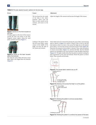 Adjustment of patterns of women’s trousers on the base of the lower ...