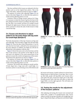 Adjustment of patterns of women’s trousers on the base of the lower ...