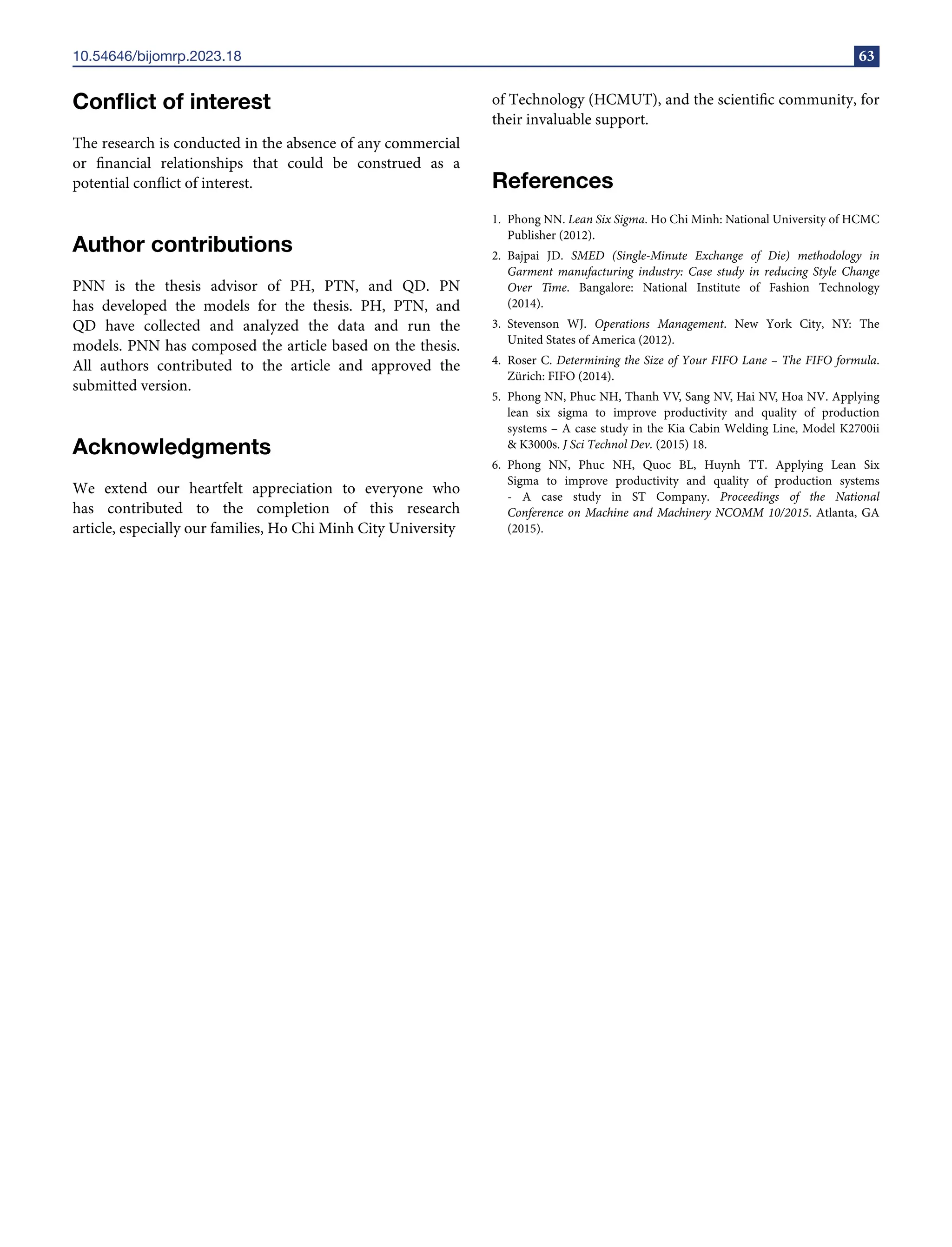 Applying Lean Six Sigma to improve garment production processes-A case ...