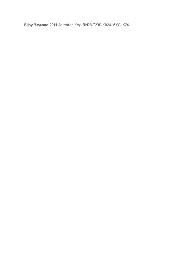 Bijoy bayanno 2011 activation key | DOCX