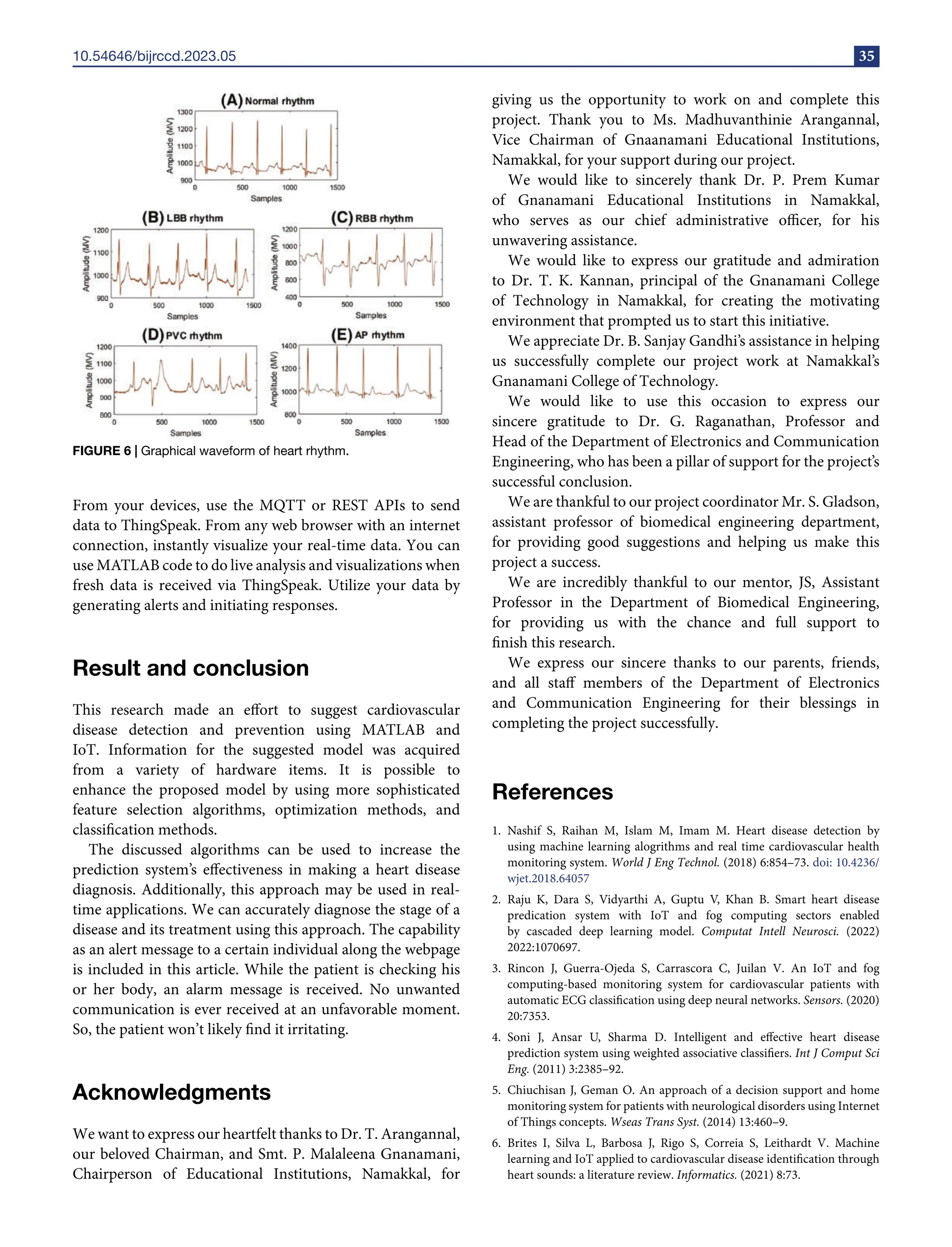 Identification And Alertness Of Cardiovascular Disease Using Matlab With Iot Pdf
