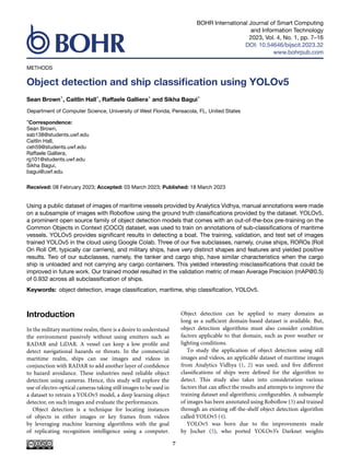 Object detection and ship classification using YOLOv5 | PDF