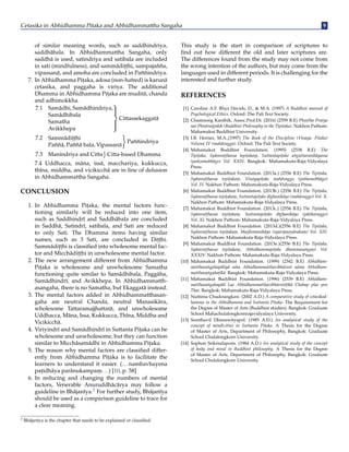 The Difference between Cetasika in Abhidhamma Pitaka and Abhidhammattha ...