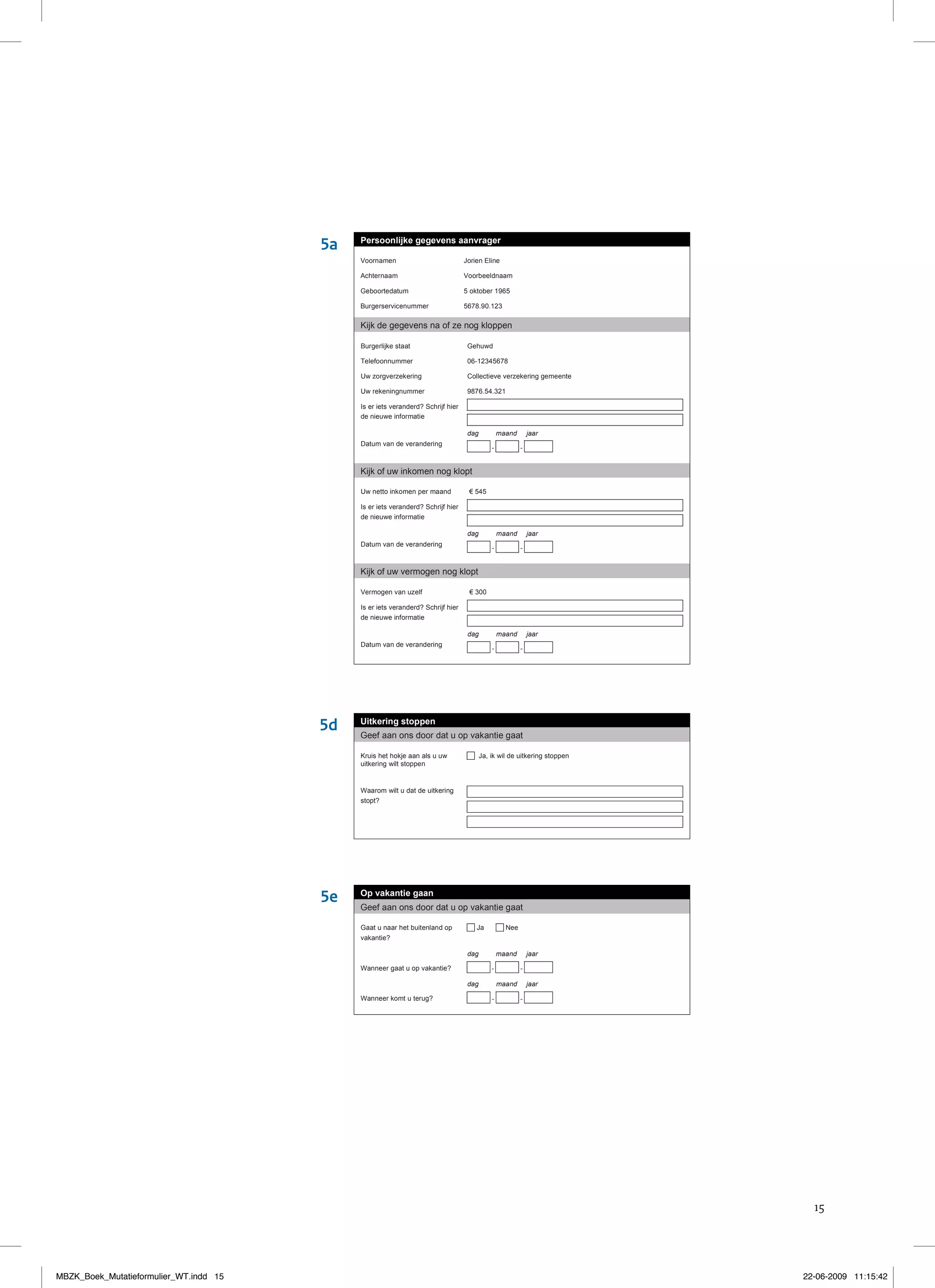 Bijstand Mutatieformulier | PDF