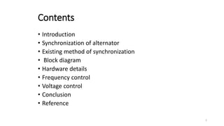microprocessor based automatic synchroniser (8085) | PPTX