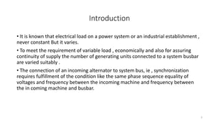microprocessor based automatic synchroniser (8085) | PPTX