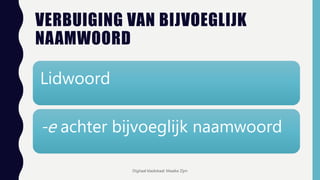 Wat is een bijvoeglijk naamwoord? | PPTX