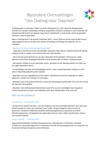 Bijzondere ontmoetingen dialoog | PDF