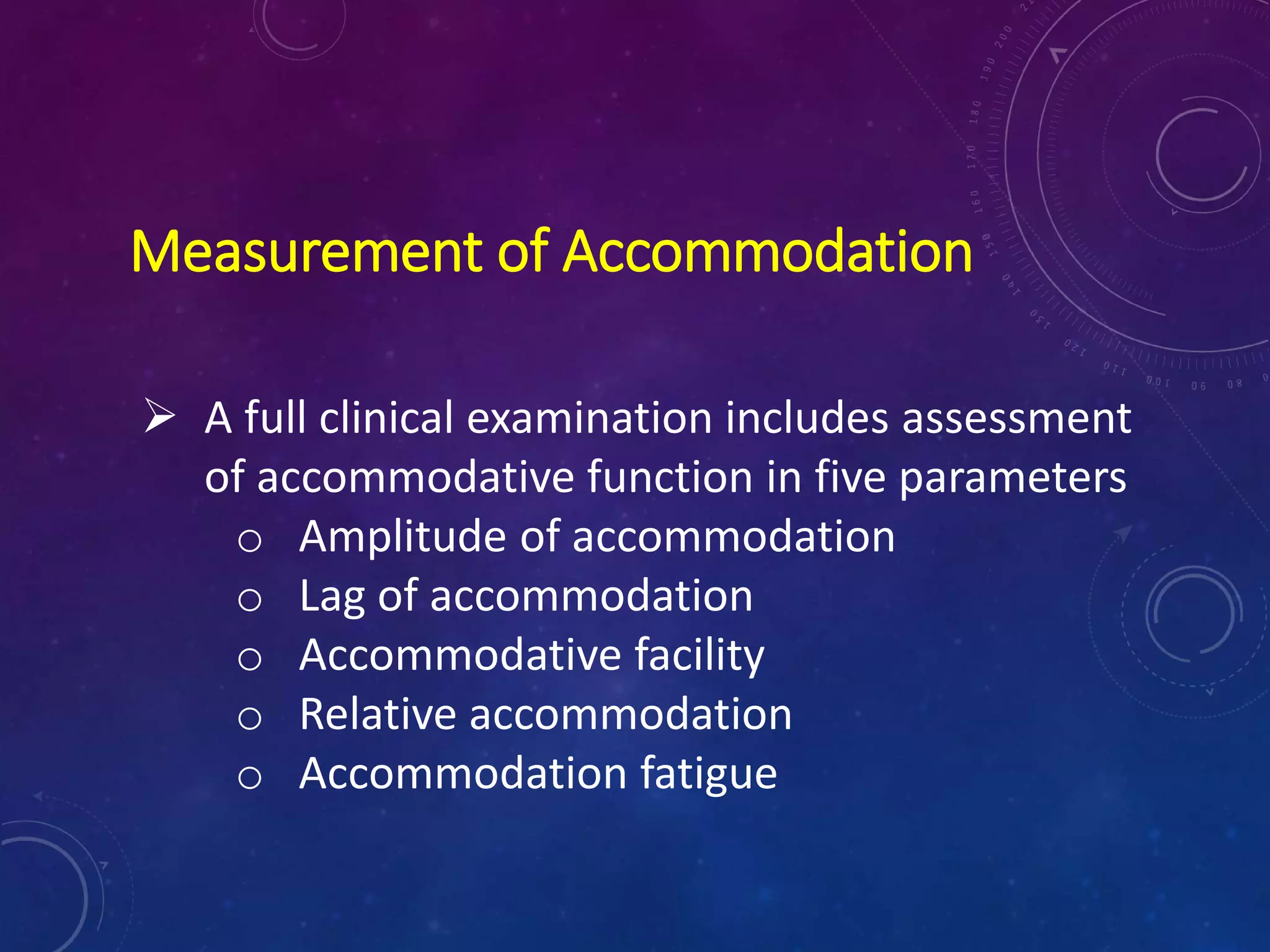 Accommodation/ Accommodation of Eye, Measurement of Accommodation of ...