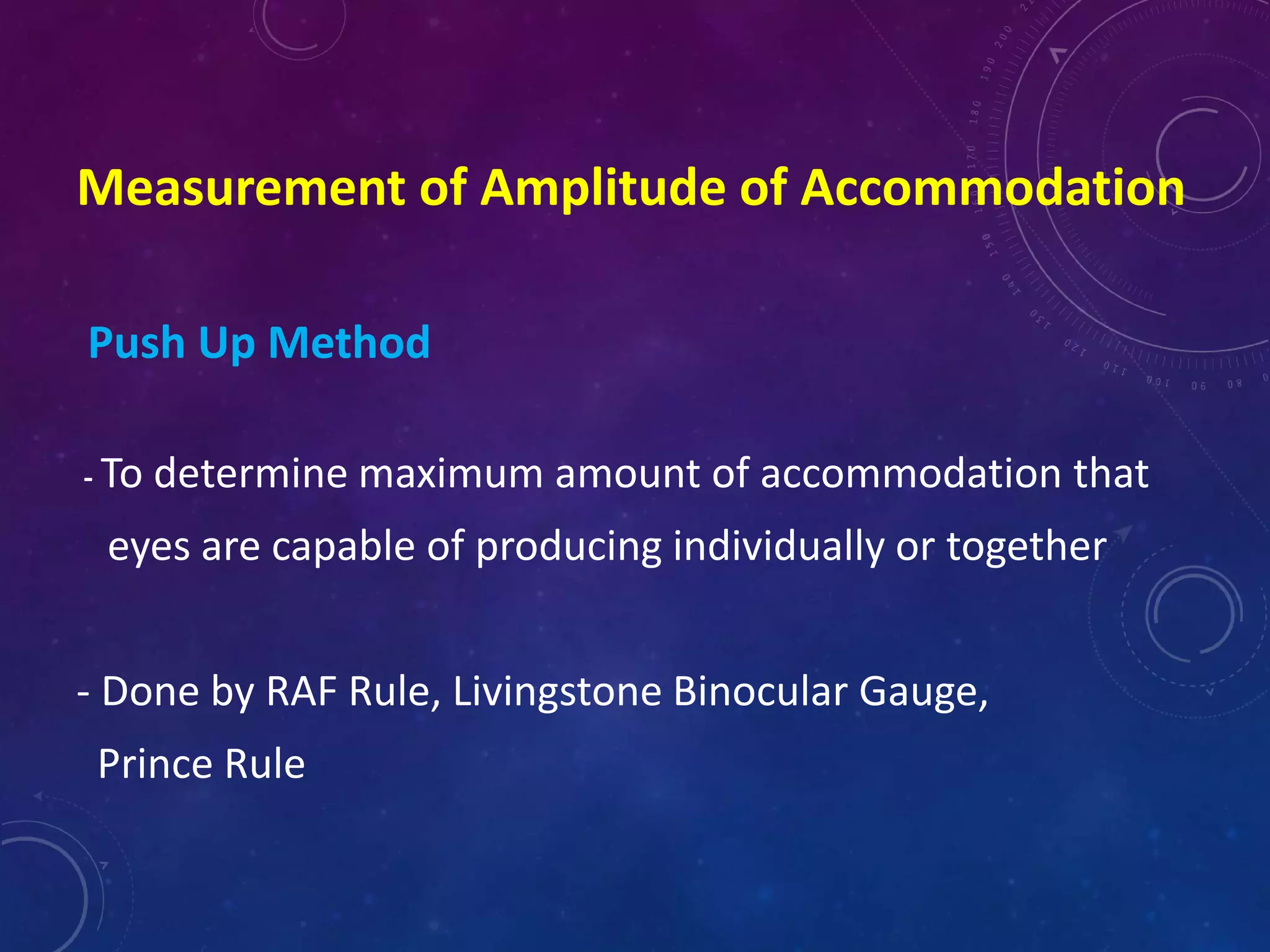 Accommodation/ Accommodation of Eye, Measurement of Accommodation of ...