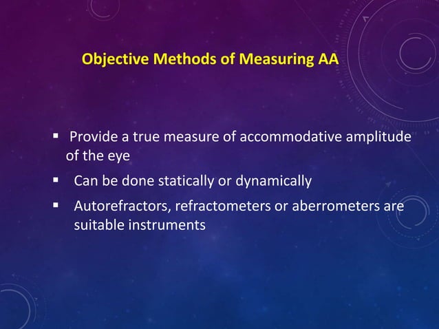 Accommodation/ Accommodation of Eye, Measurement of Accommodation of ...