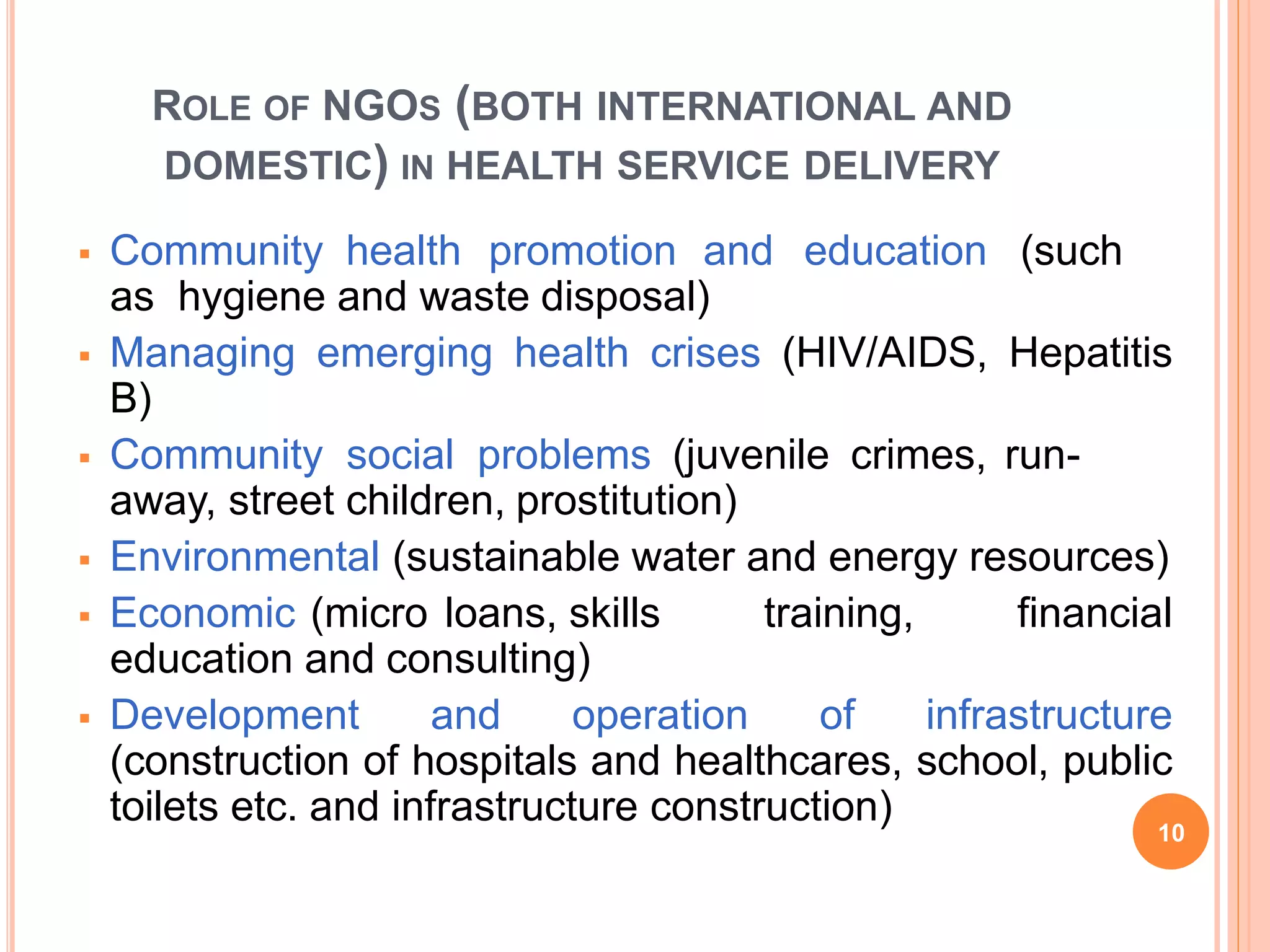 Role of NGO's in health service delivery | PPTX